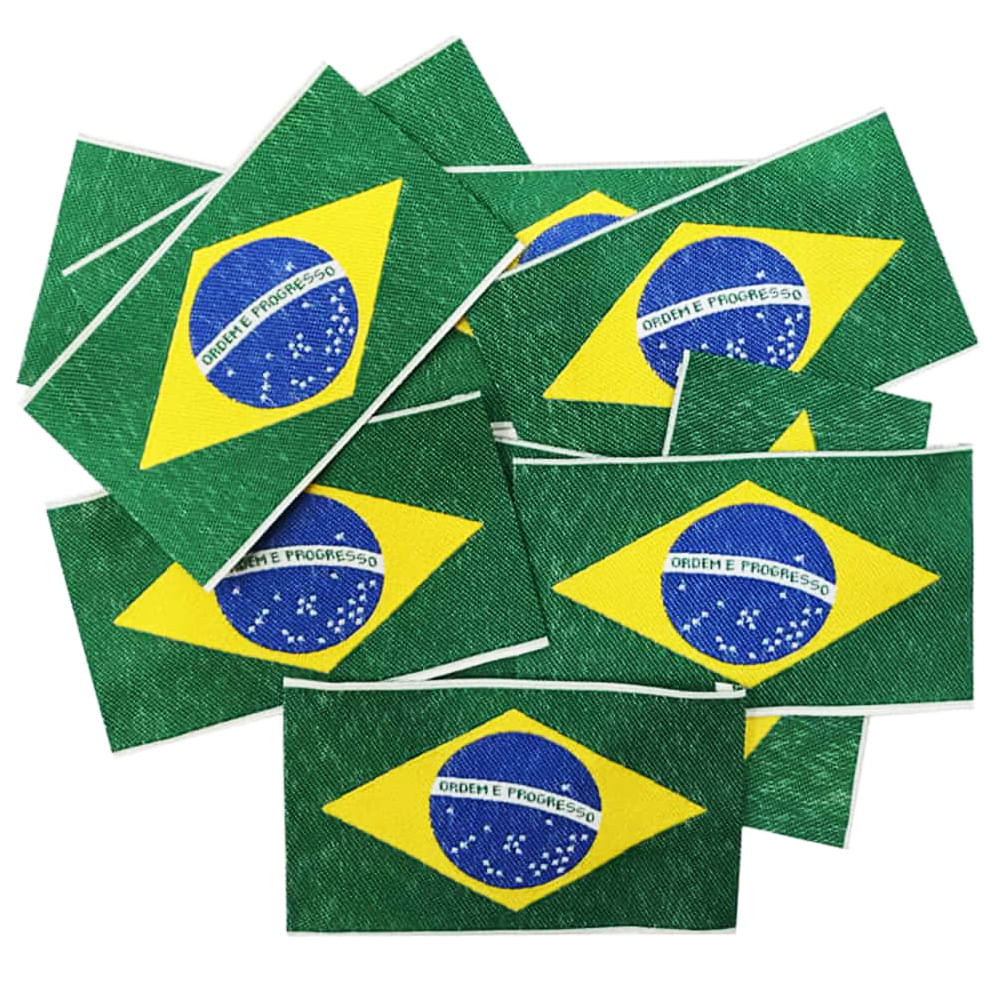 Etiqueta Bandeira do Brasil Najar 50mm 22051 Pacote com 10un - Maluli Armarinhos