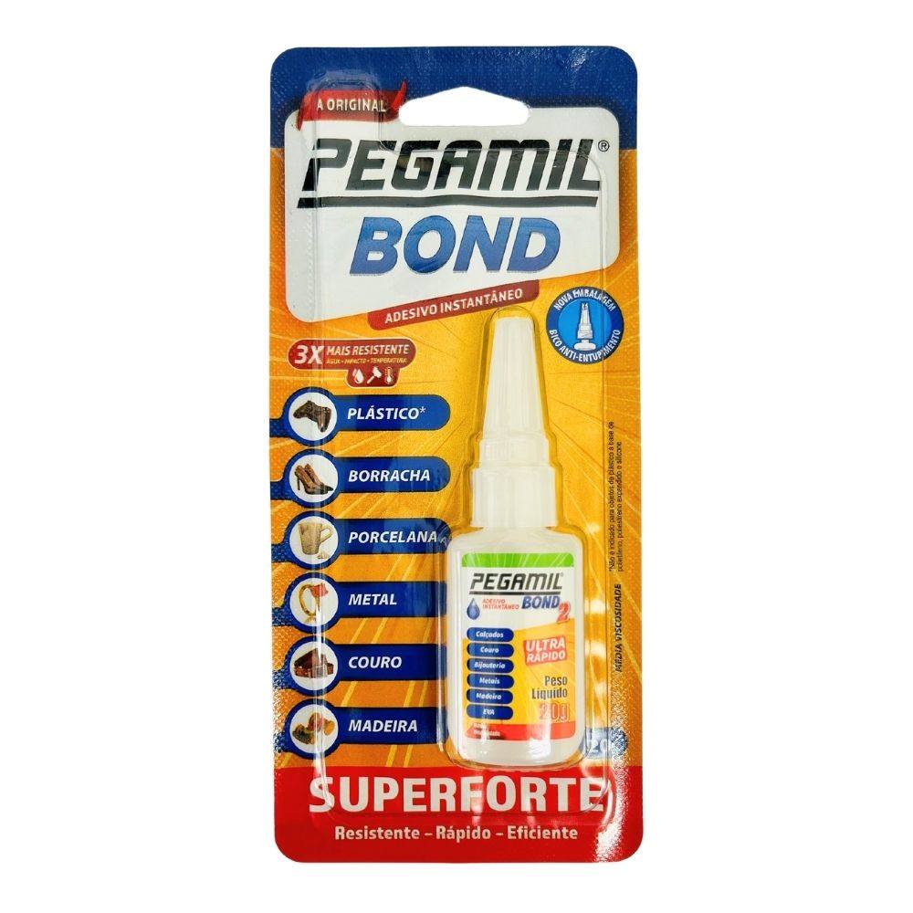 Adesivo Instantaneo Bond 2 Pegamil Blister 20g - Maluli Armarinhos