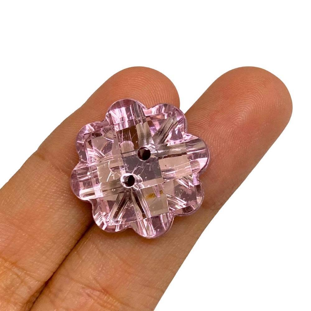 Botao de Cristal de Flor - Maluli Armarinhos